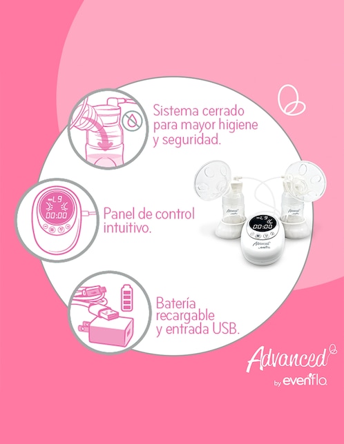 Extractor de leche eléctrico doble Advanced by Evenflo 5